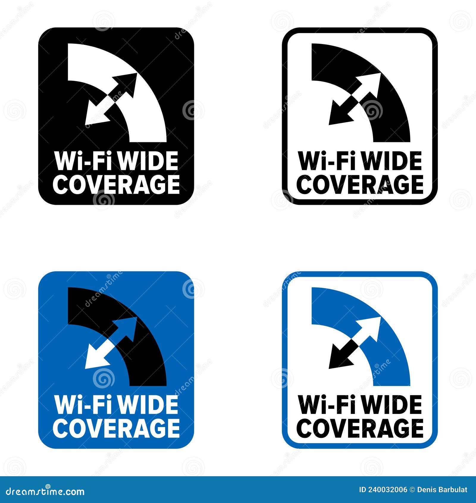 Wi Fi Wide Coverage Vector Information Sign Stock Vector - Illustration ...