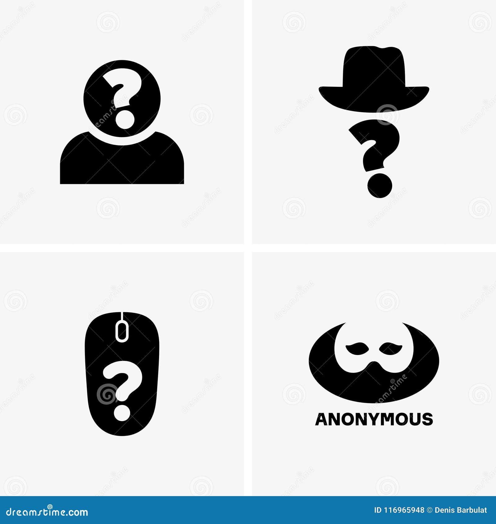Anonymous symbols stock vector. Illustration of password - 116965948
