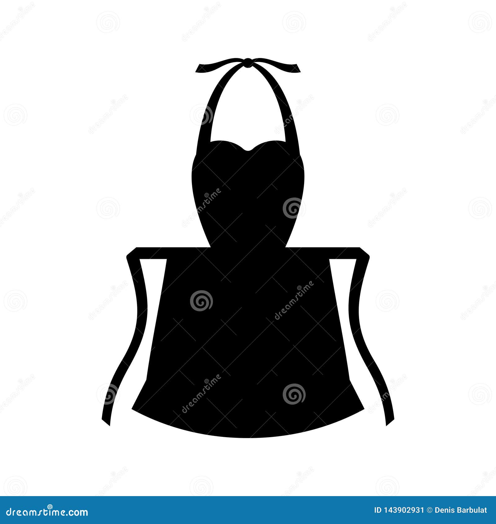 Apron stock vector. Illustration of baker, apron, silhouette - 143902931