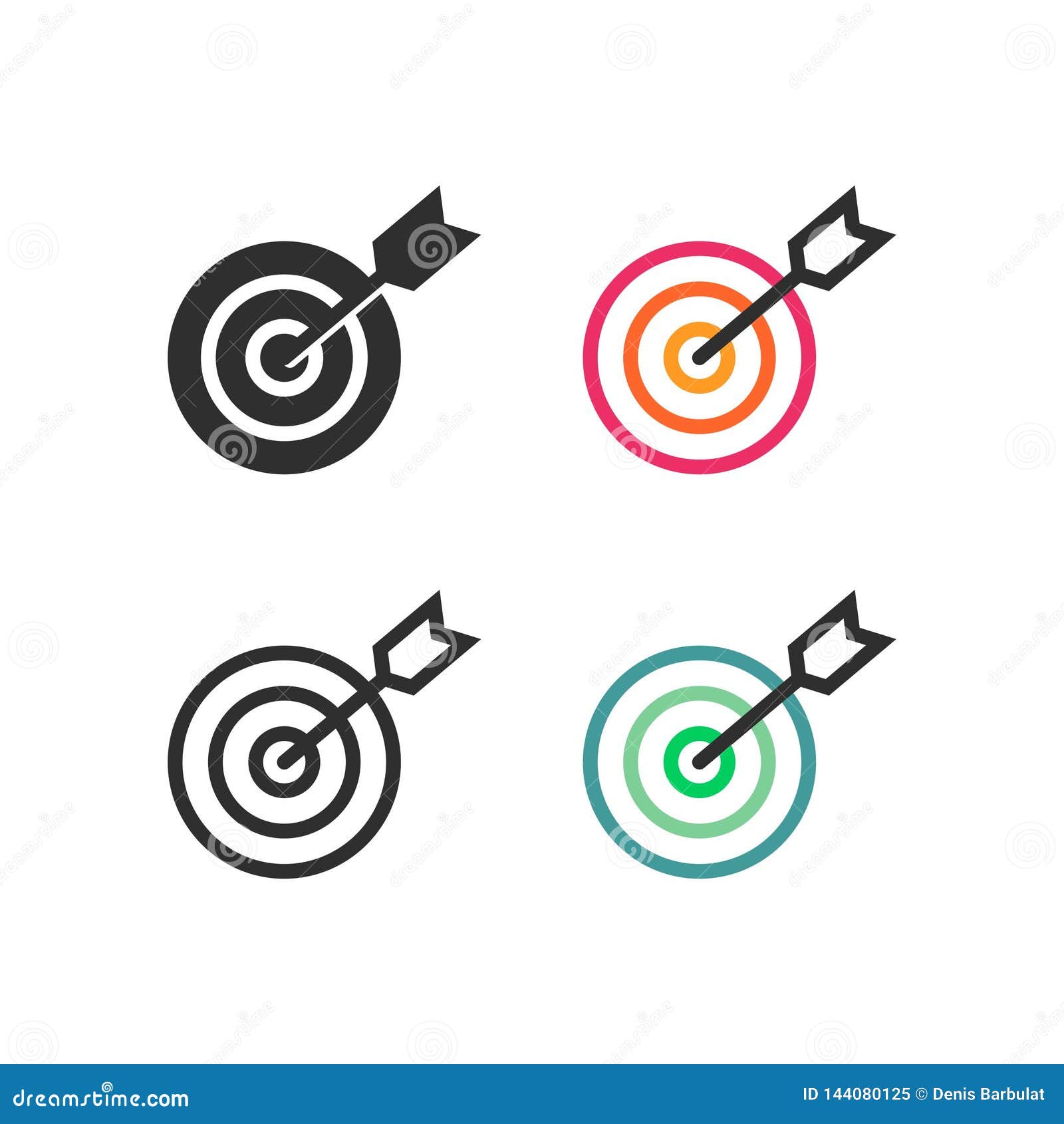 Arrow Reached the Target`s Center Stock Vector - Illustration of symbol ...