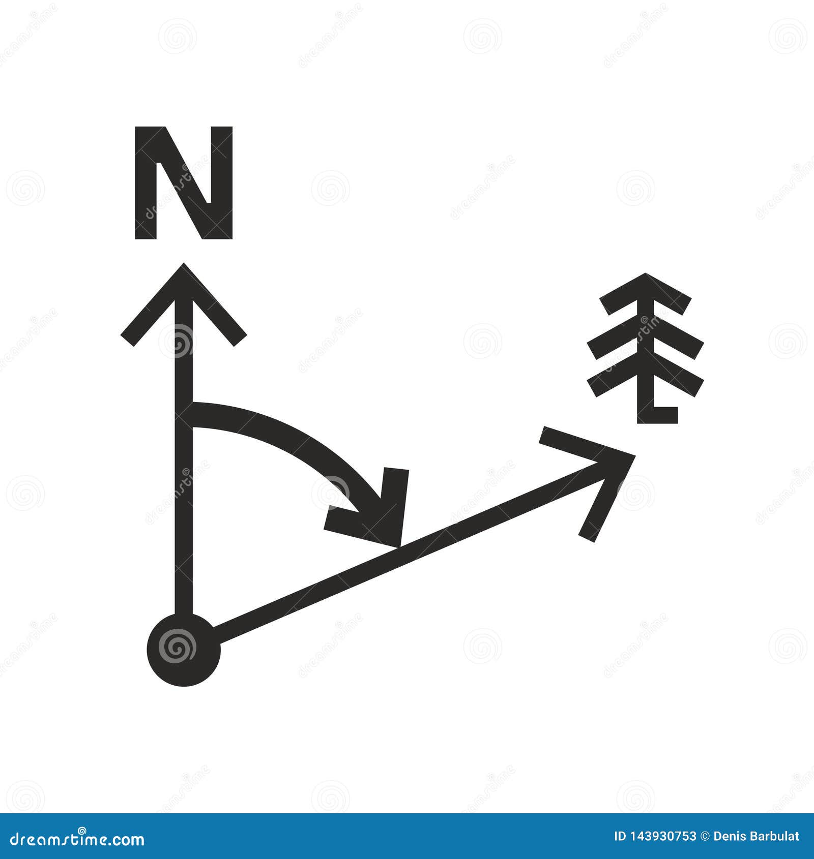 Azimuth Angular Measurement Stock Vector - Illustration of direction ...