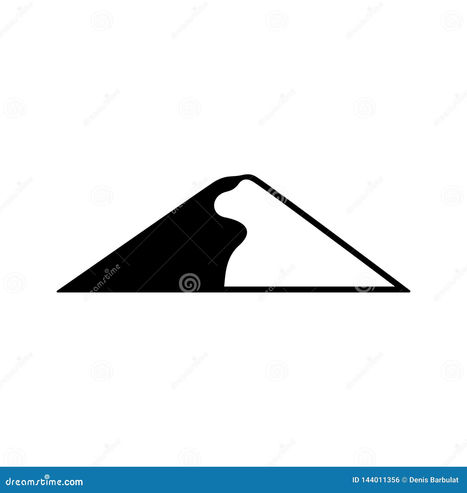 Barkhan, sand-dune icon stock vector. Illustration of vector - 144011356