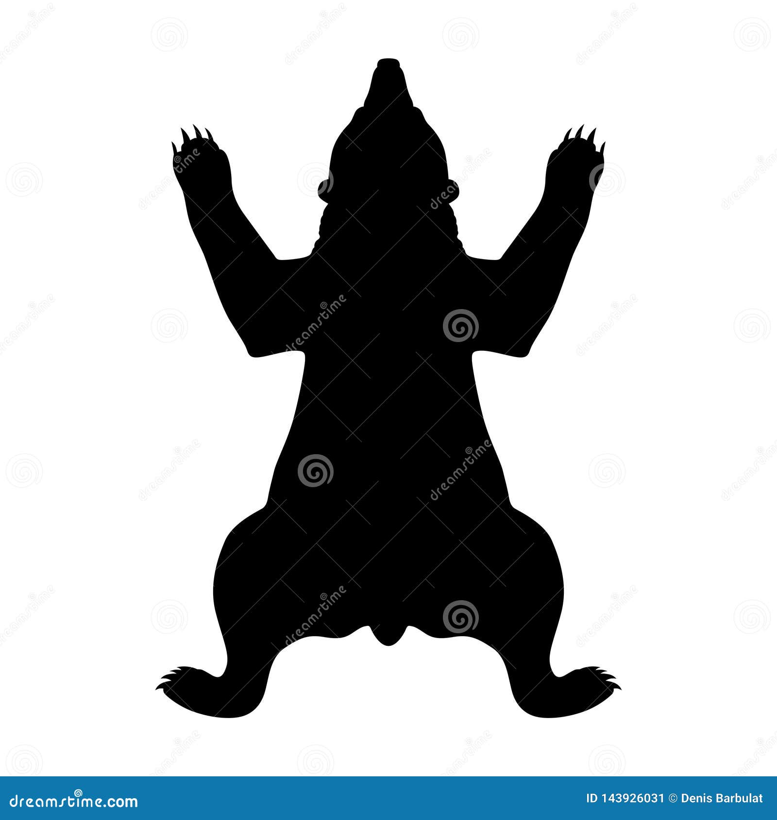 Bear skin silhouette stock vector. Illustration of bearskin - 143926031