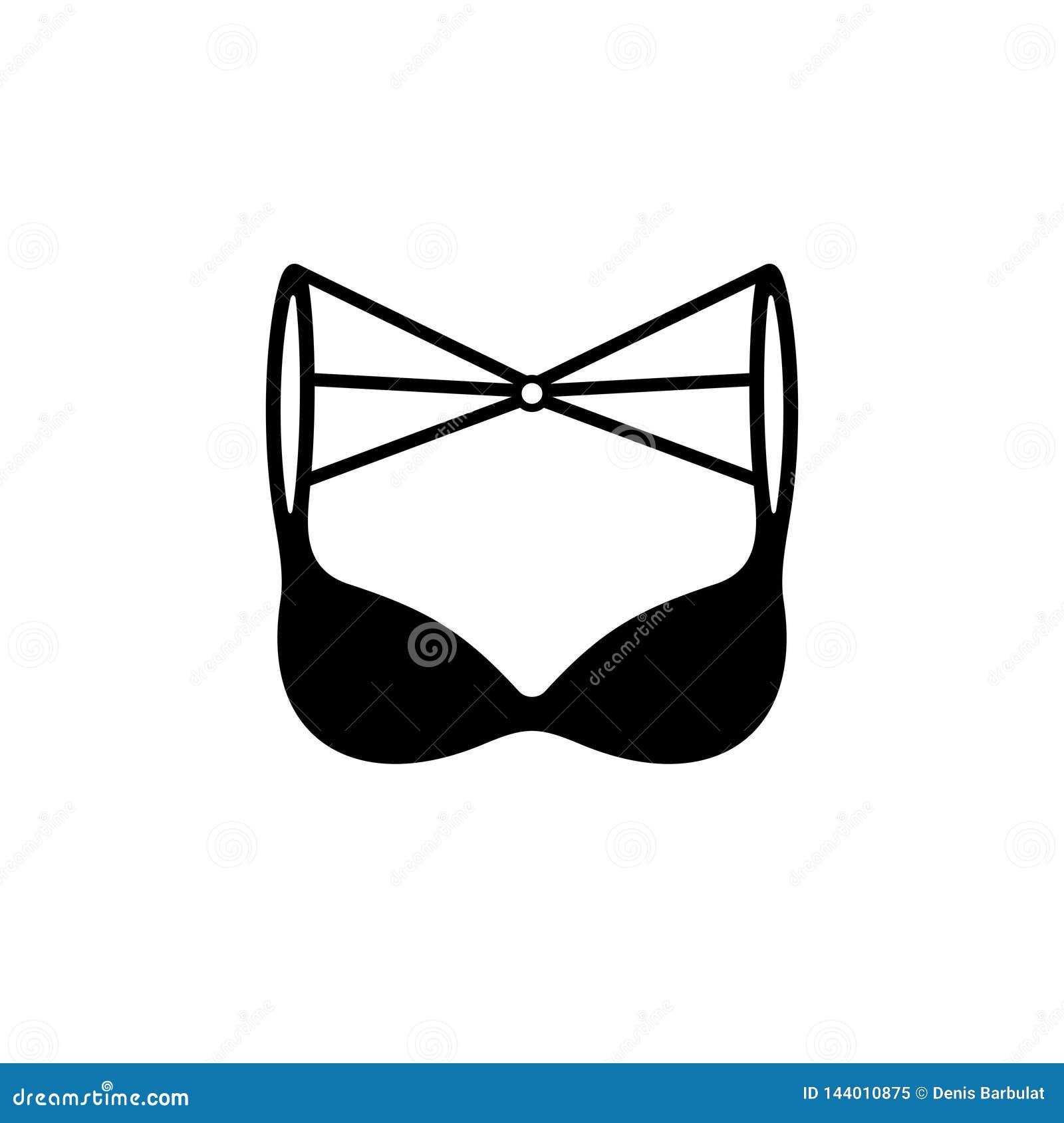 Bra with straps icon stock vector. Illustration of vector - 144010875
