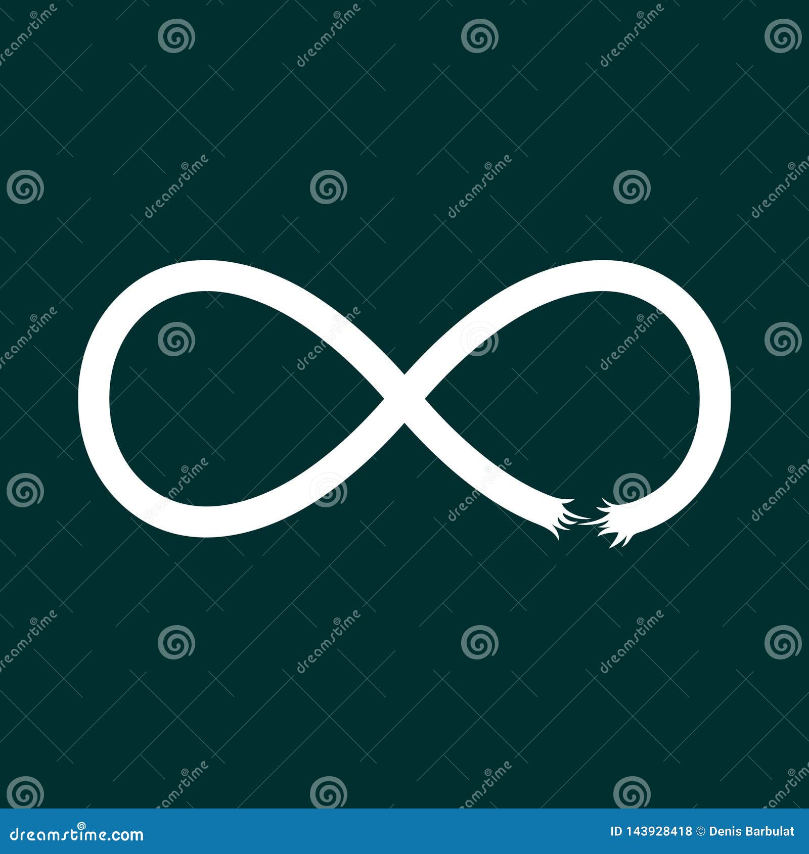 Broken infinity symbol stock vector. Illustration of vector - 143928418