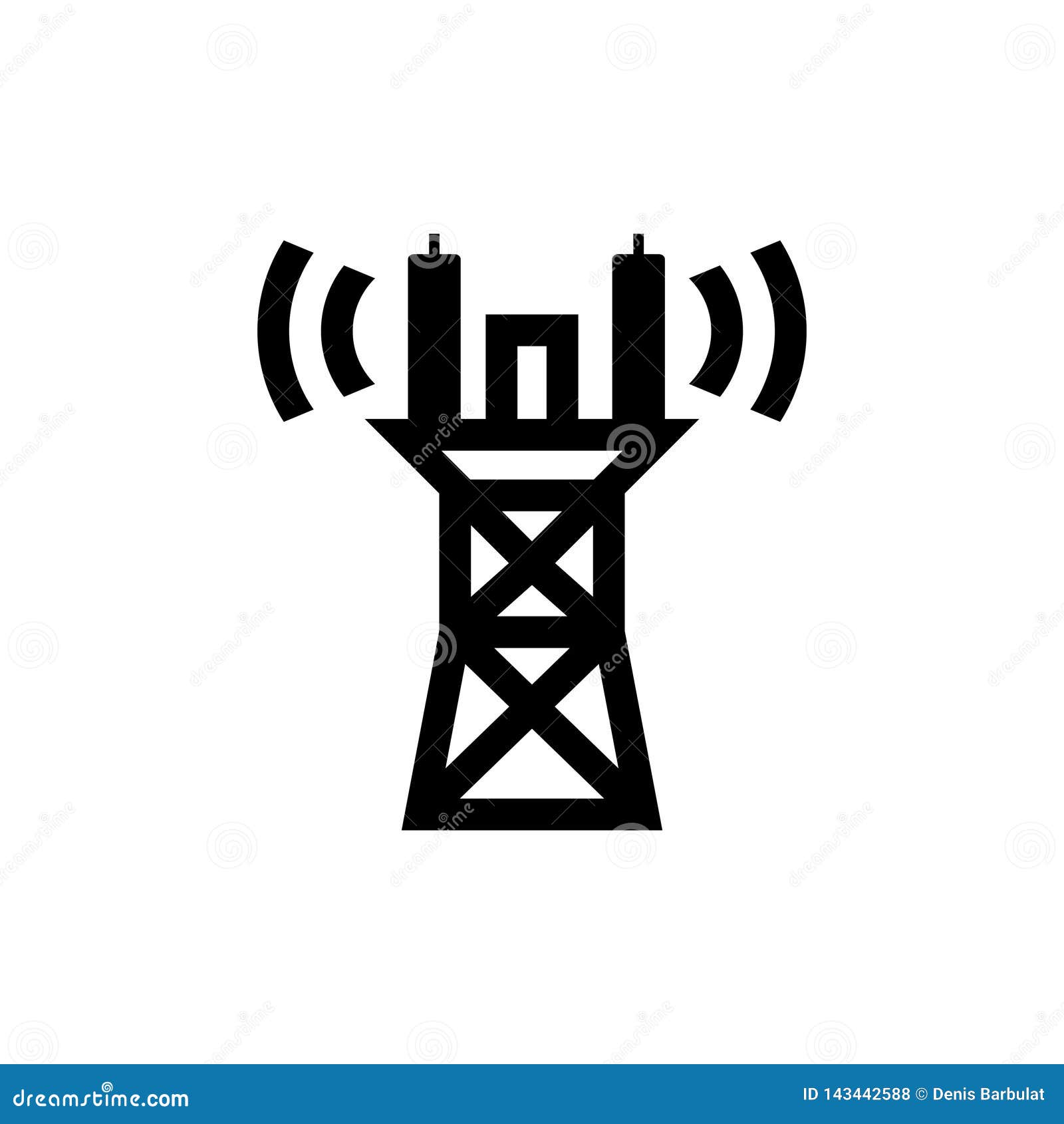 Cell tower icon stock vector. Illustration of symbol - 143442588