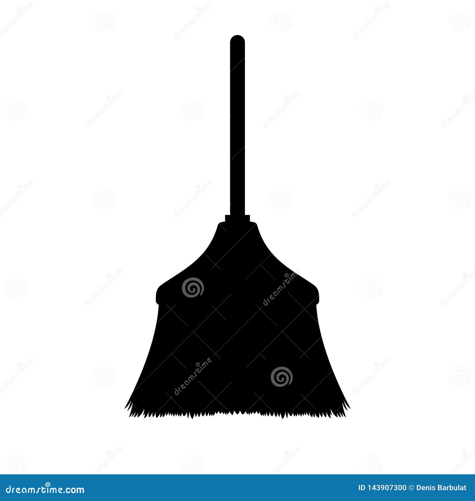 Cleaning broom icon stock vector. Illustration of vector - 143907300