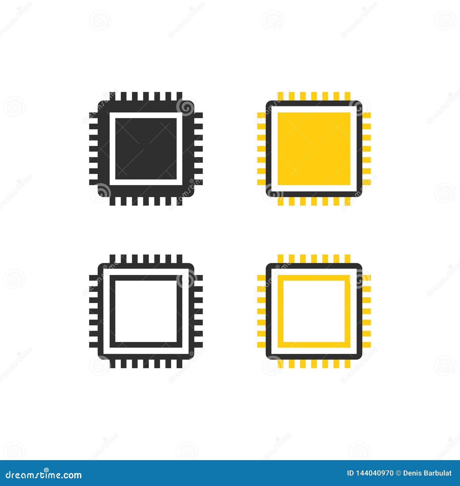 CPU chip icon stock vector. Illustration of digital - 144040970