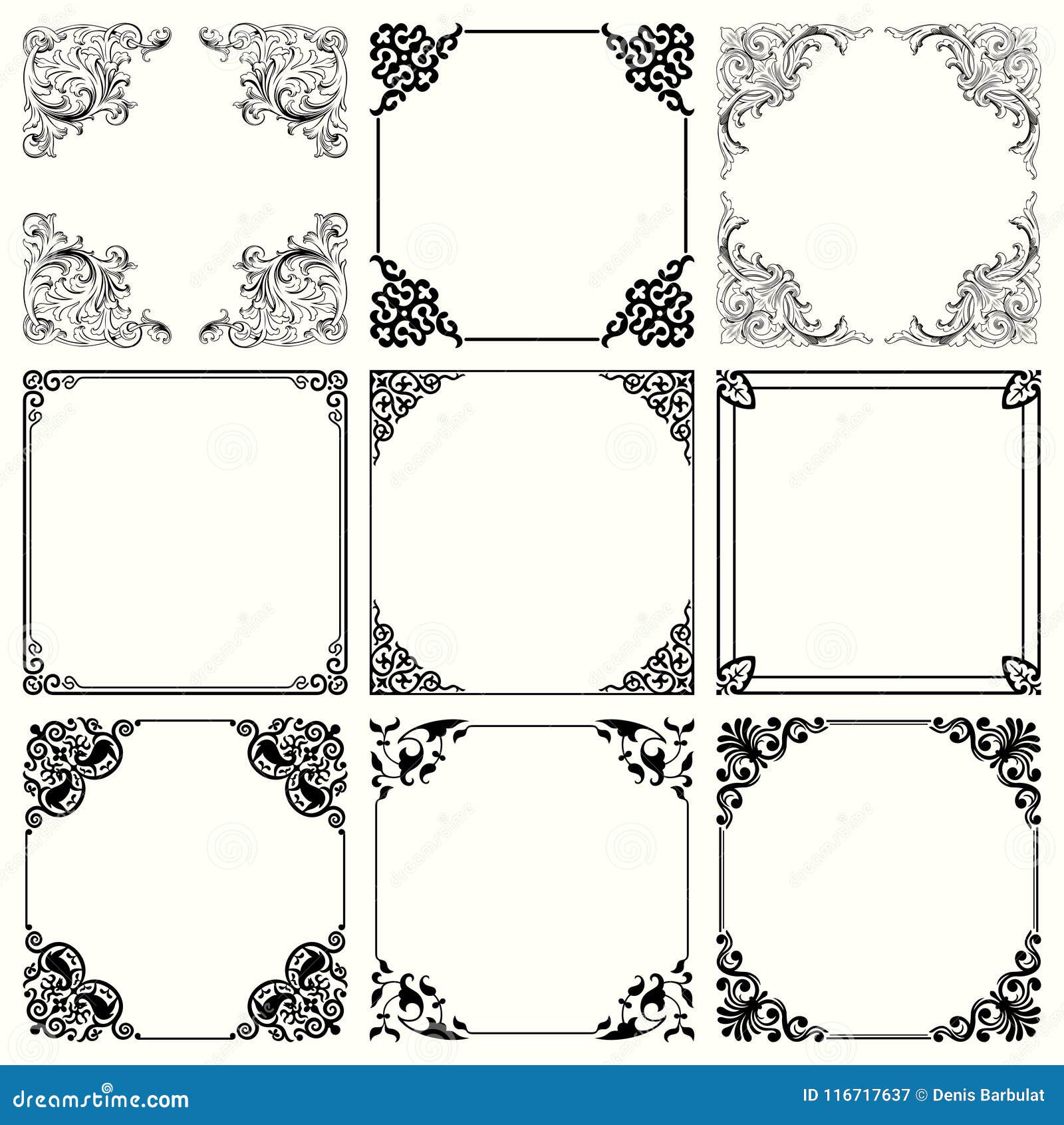 Decorative frames set 57 stock vector. Illustration of design - 116717637