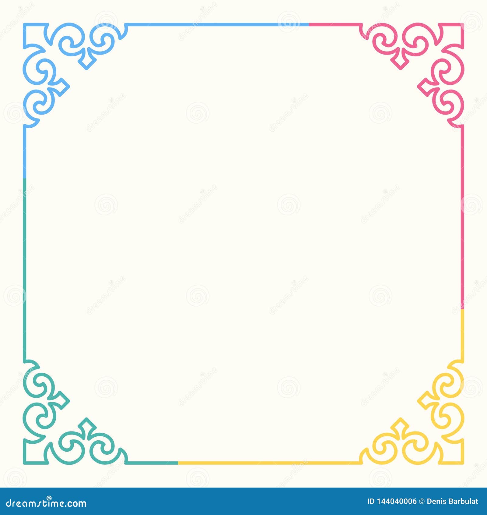 Decorative vector frame stock vector. Illustration of greeting - 144040006