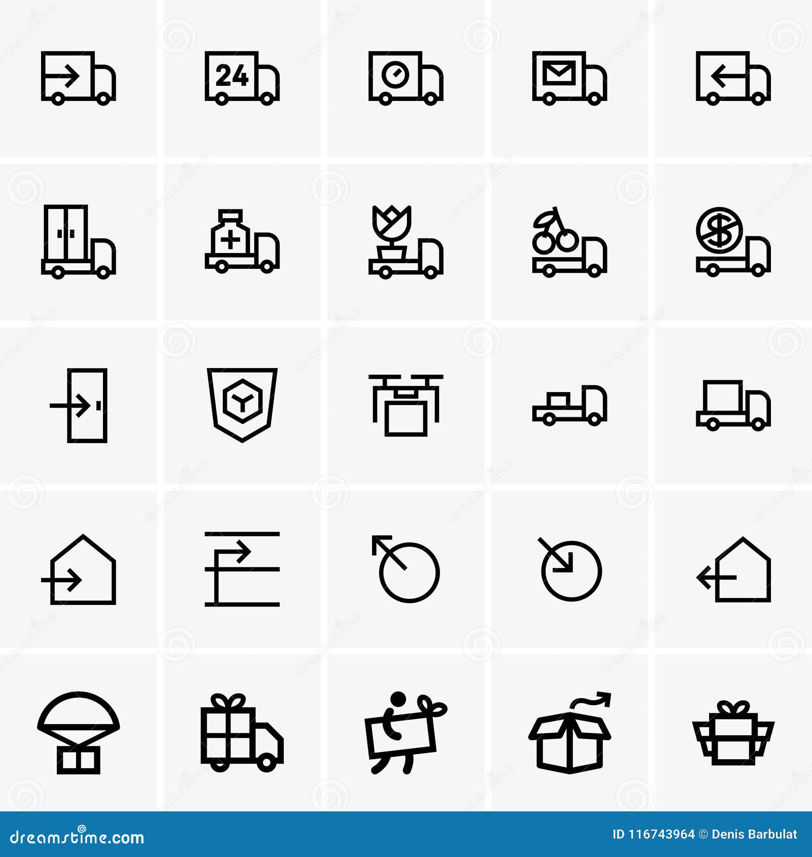 Delivery icons stock vector. Illustration of customer - 116743964