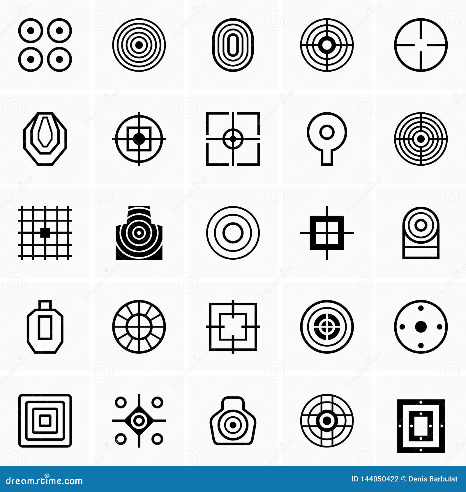Different target icons stock vector. Illustration of strategy - 144050422