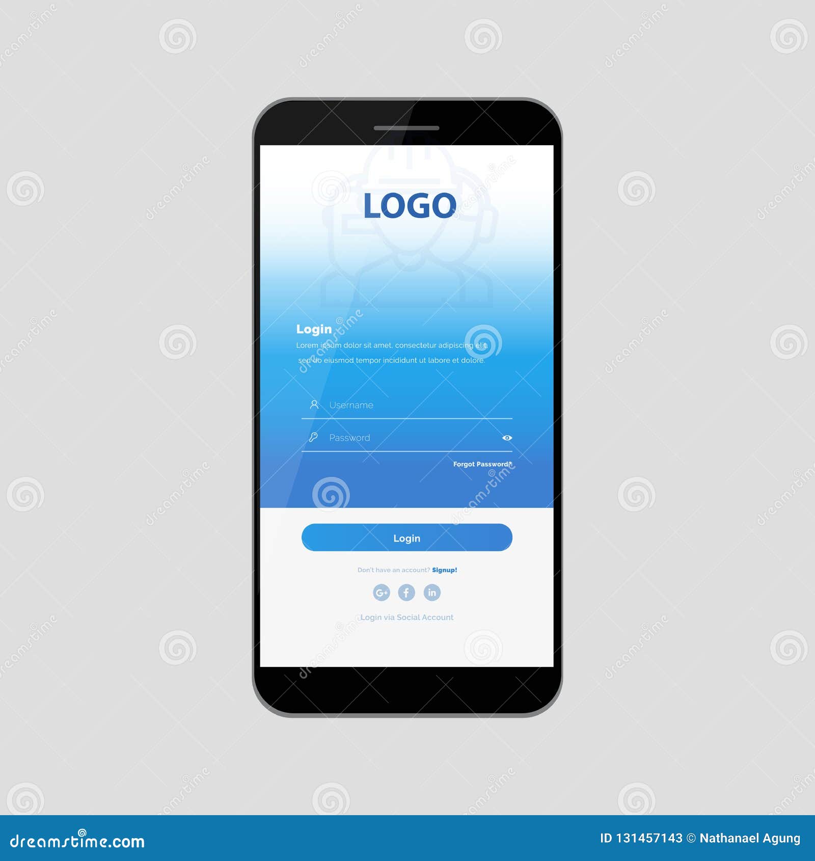 Mobile Application UI Login Page Stock Illustration - Illustration of ...
