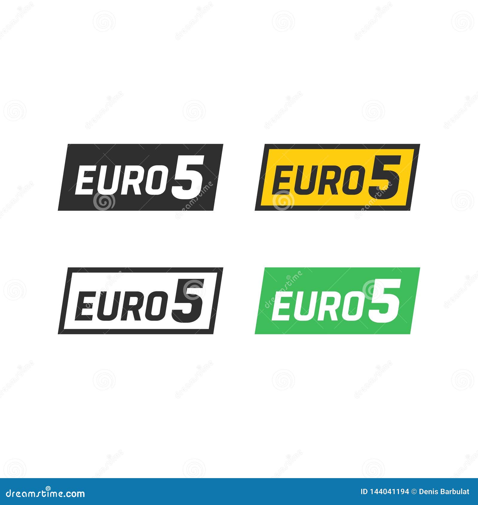 Euro 5 symbol stock vector. Illustration of carbon, format - 144041194