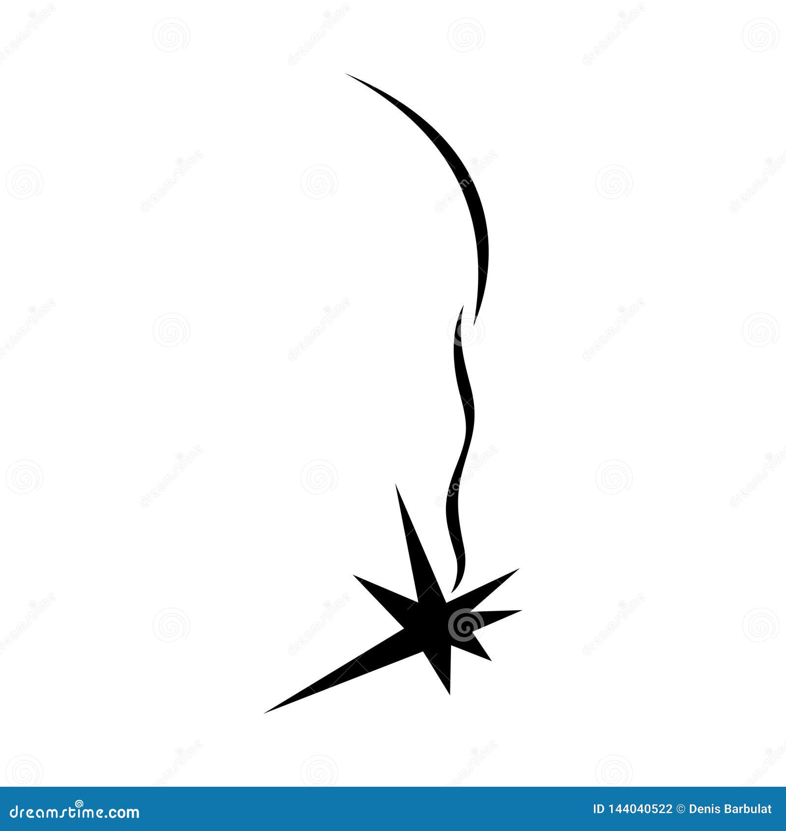 Falling star with a trail stock vector. Illustration of sparkle - 144040522
