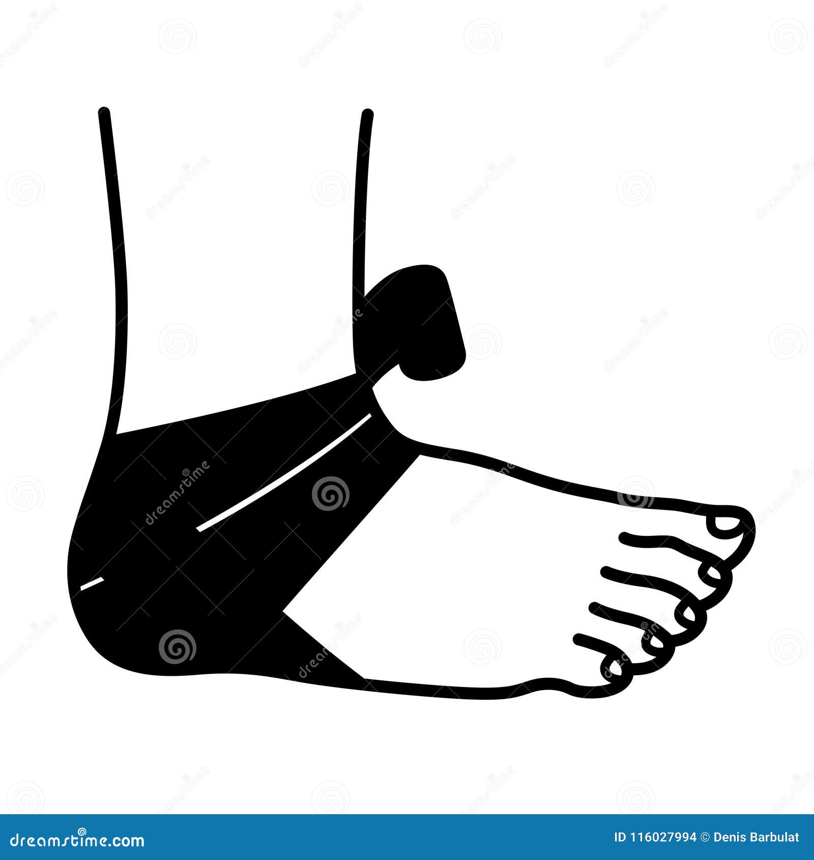 Foot bandage stock vector. Illustration of wound, human - 116027994