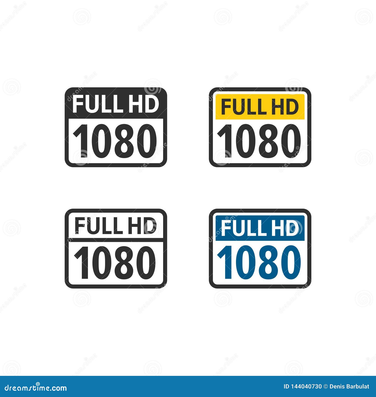 Full hd 1080 icons stock vector. Illustration of symbol - 144040730