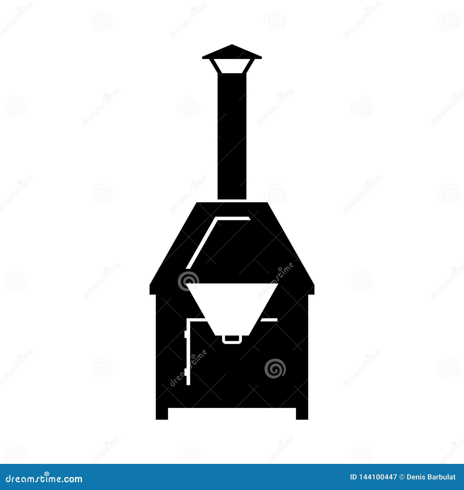 Home waste incinerator stock vector. Illustration of fireplace - 144100447
