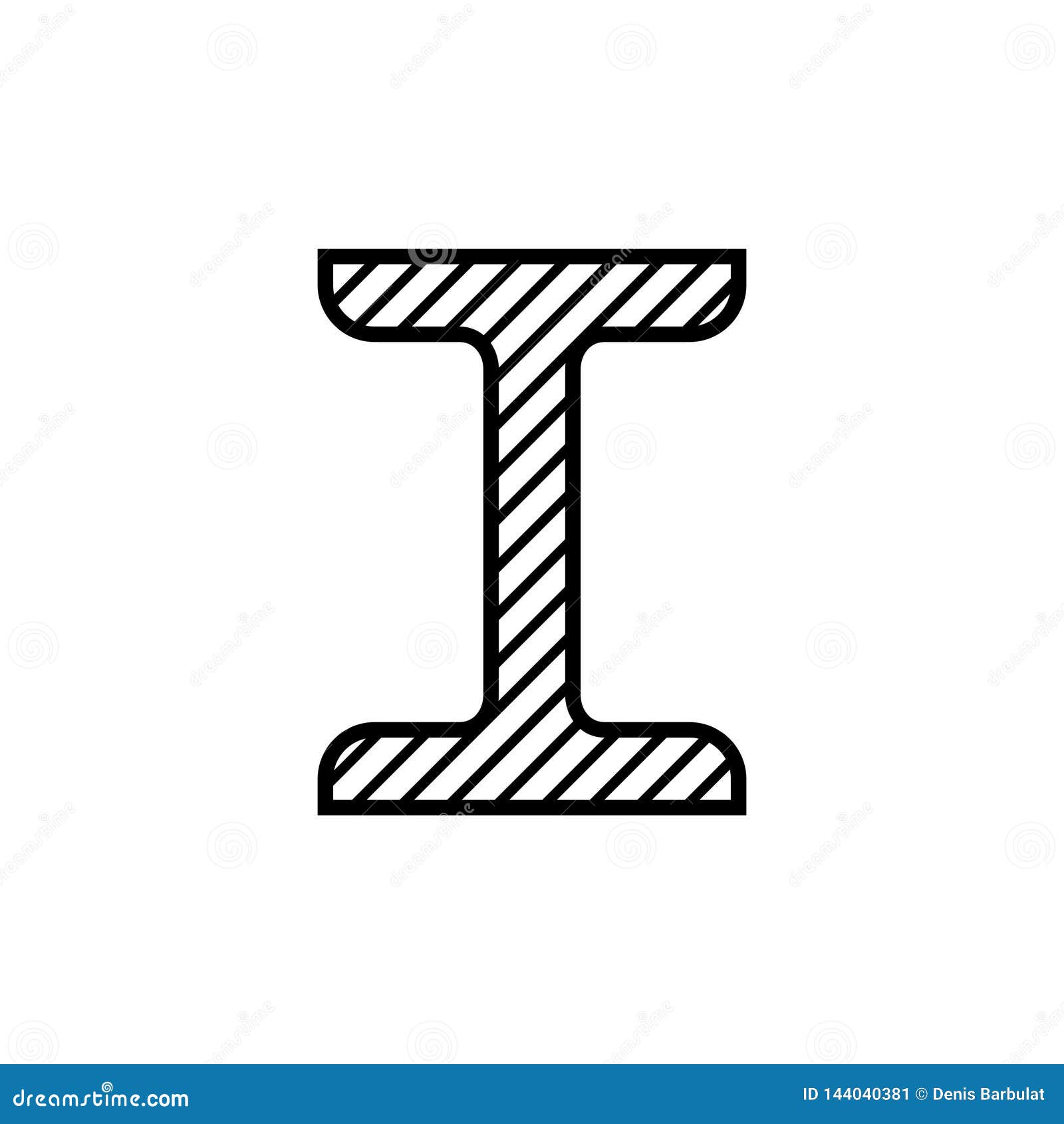I-beam profile icon stock vector. Illustration of solid - 144040381