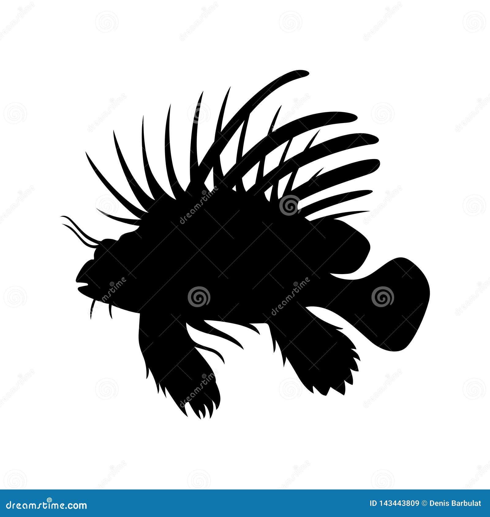 Lionfish stock vector. Illustration of icon, underwater - 143443809