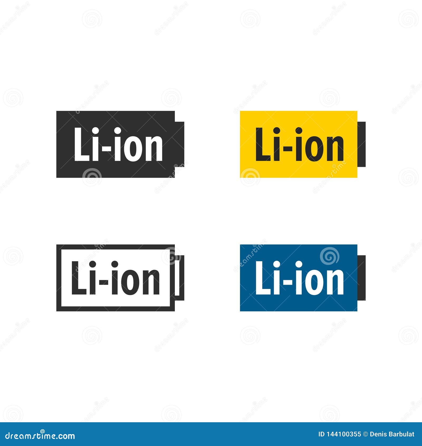 Lithium-ion battery icon stock vector. Illustration of lithium - 144100355