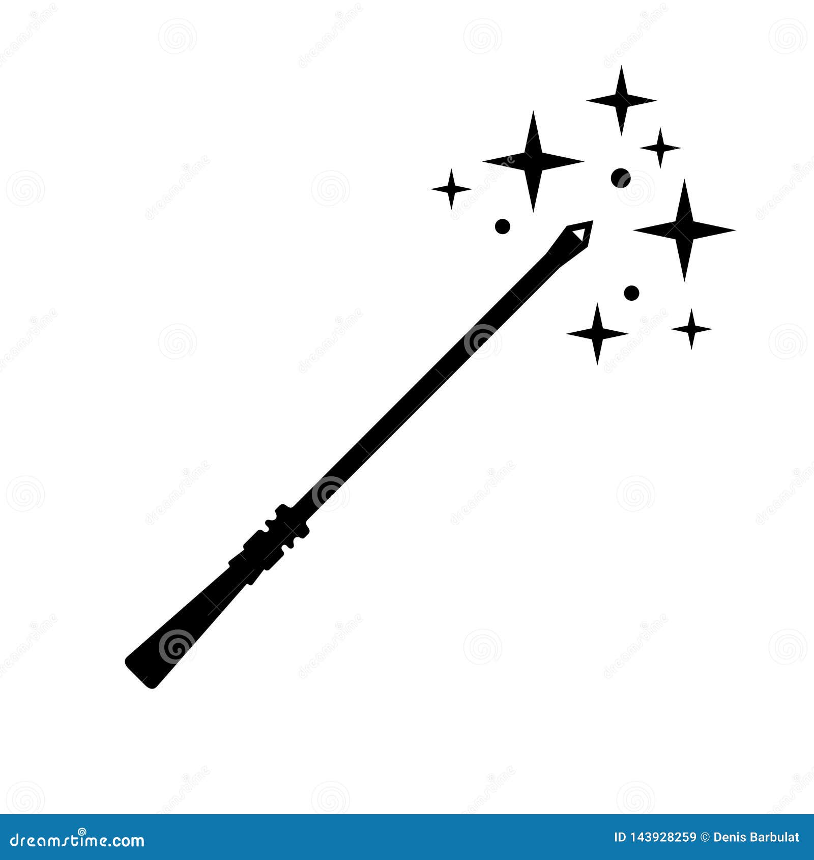 Magic wand icon stock vector. Illustration of fairytale - 143928259