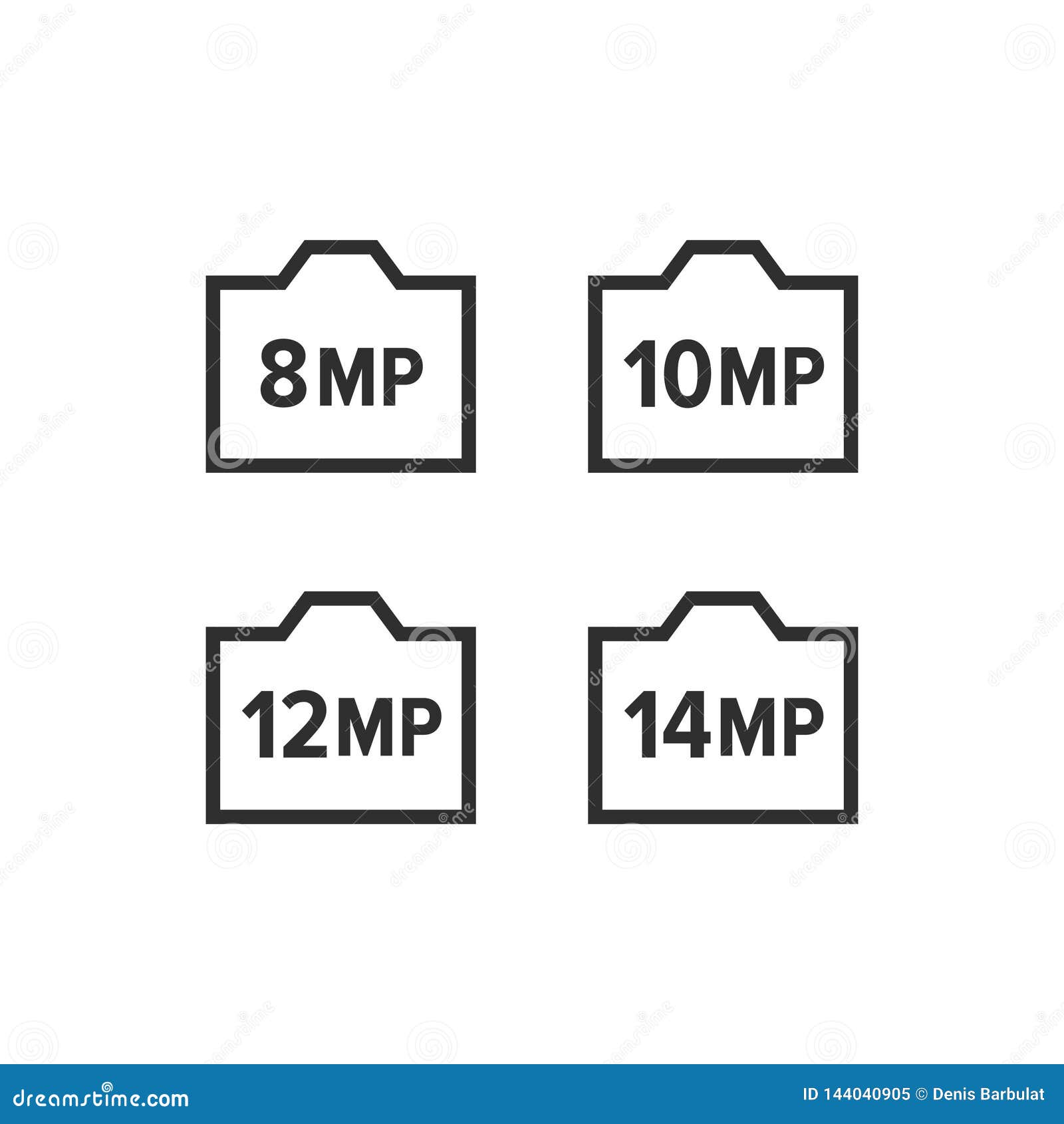 8MP Megapixel Camera 10MP, 12MP, 14MP Stock Vector - Illustration of ...