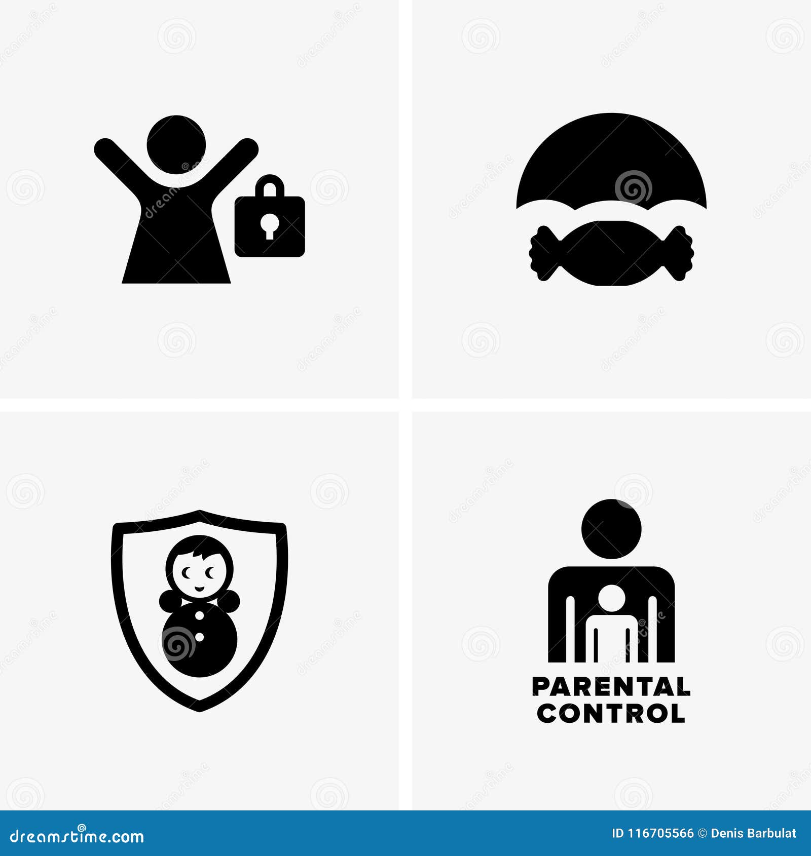Parental control symbols stock vector. Illustration of care - 116705566
