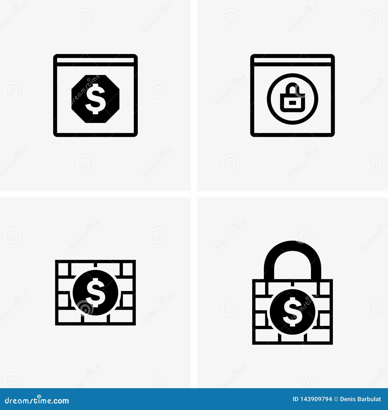 Paywall symbols stock vector. Illustration of game, paywall - 143909794