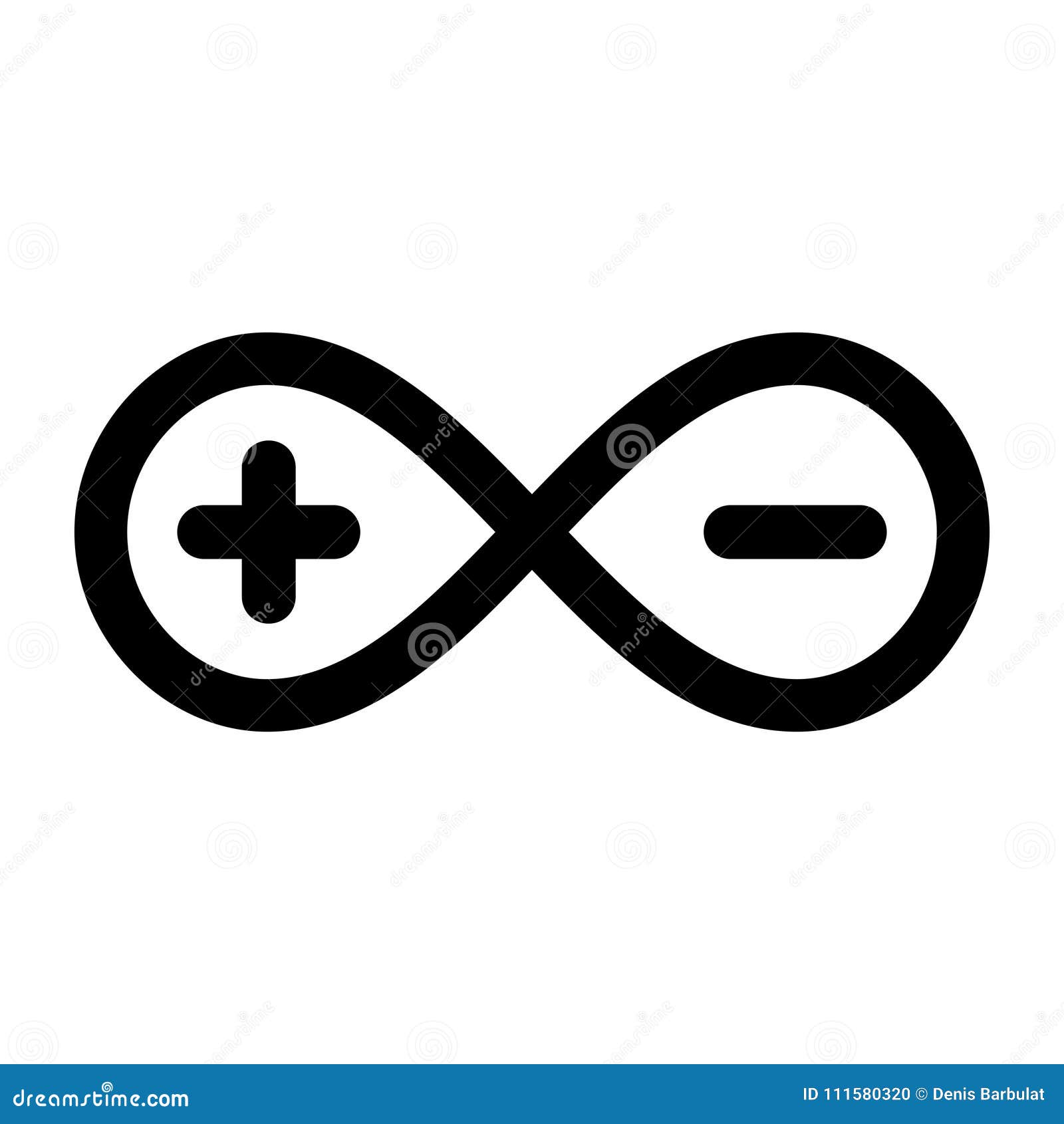 Plus minus infinity stock vector. Illustration of math - 111580320