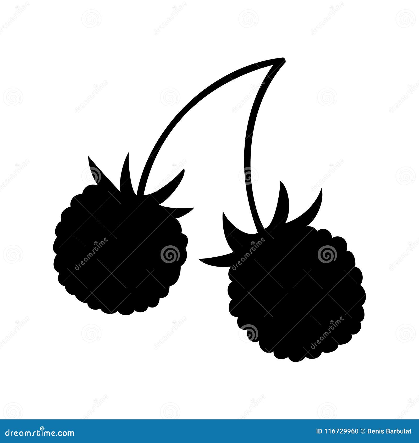 Raspberry silhouette stock vector. Illustration of silhouette - 116729960
