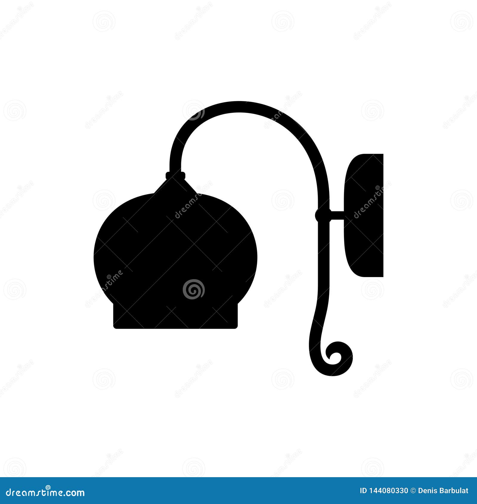 Sconce, wall mounted light stock vector. Illustration of silhouette ...