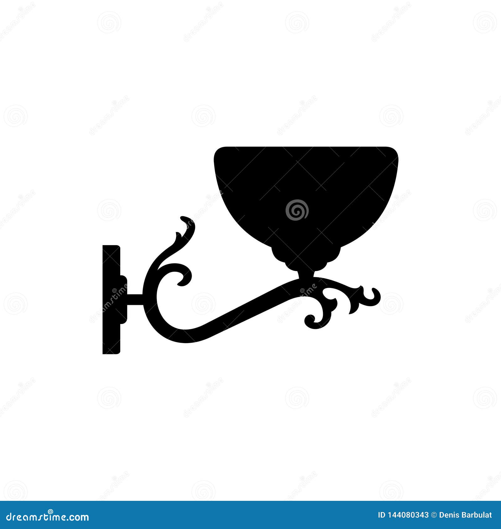 Sconce, wall mounted light stock vector. Illustration of sconce - 144080343