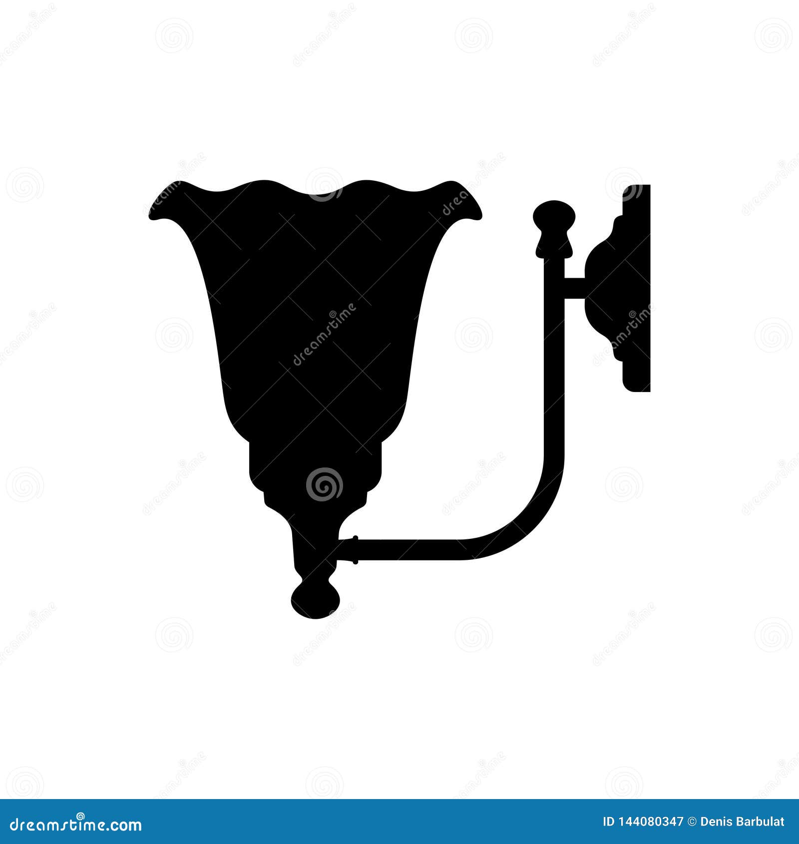 Sconce, wall mounted light stock vector. Illustration of symbol - 144080347