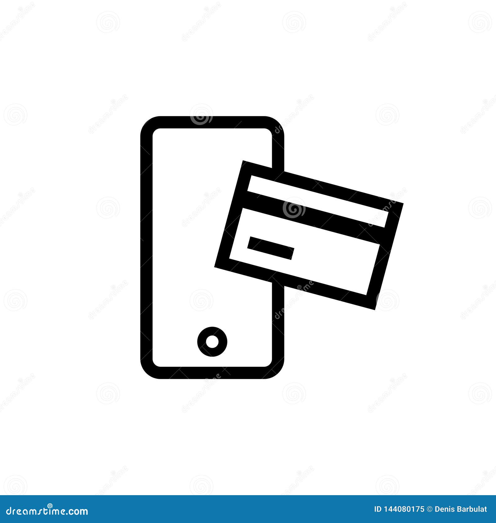 Smartphone card terminal stock vector. Illustration of symbol - 144080175