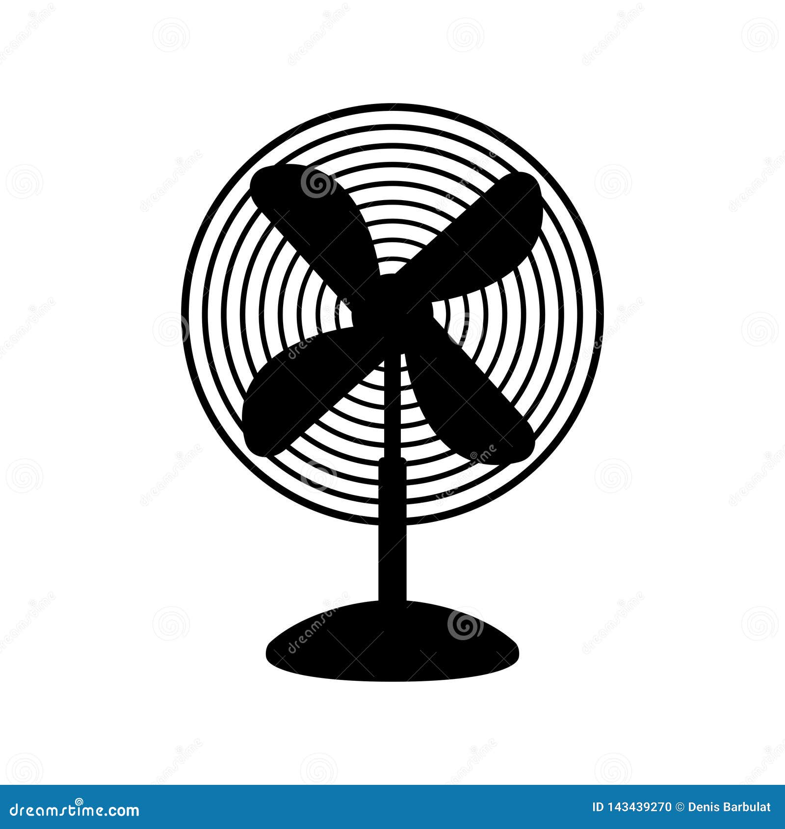 Table fan stock vector. Illustration of ventilator, symbol - 143439270