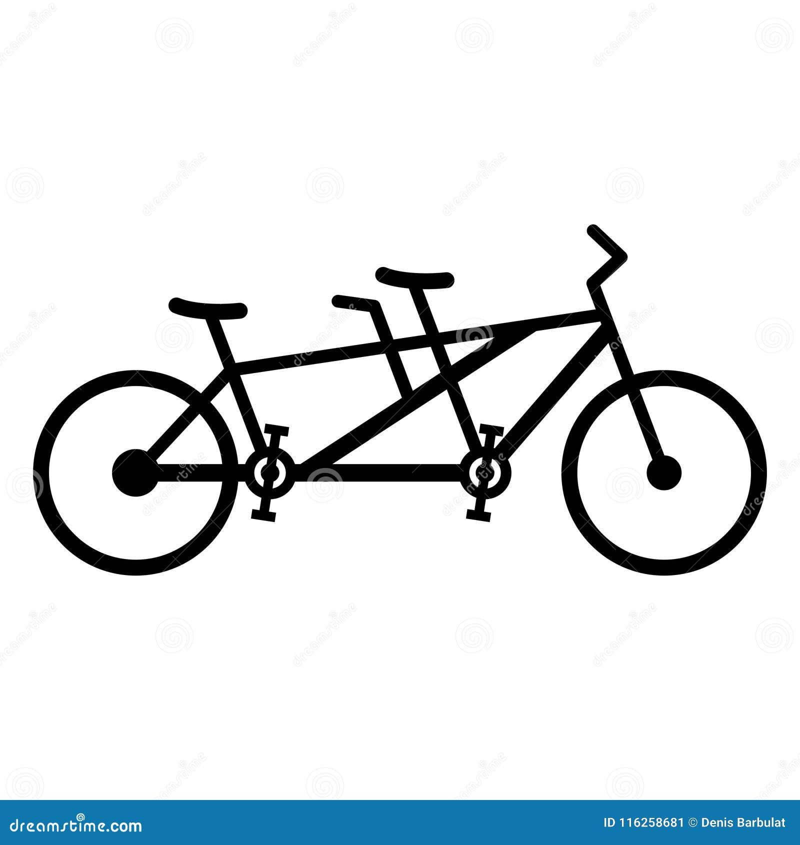 Tandem bicycle stock vector. Illustration of symbol - 116258681
