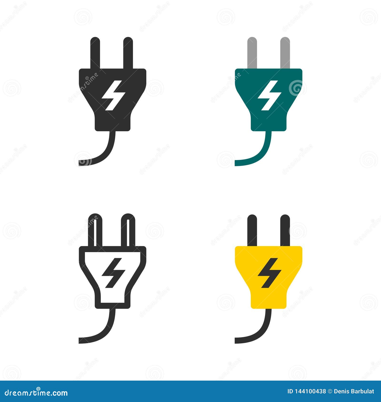 Two pin electric plug stock vector. Illustration of electric - 144100438