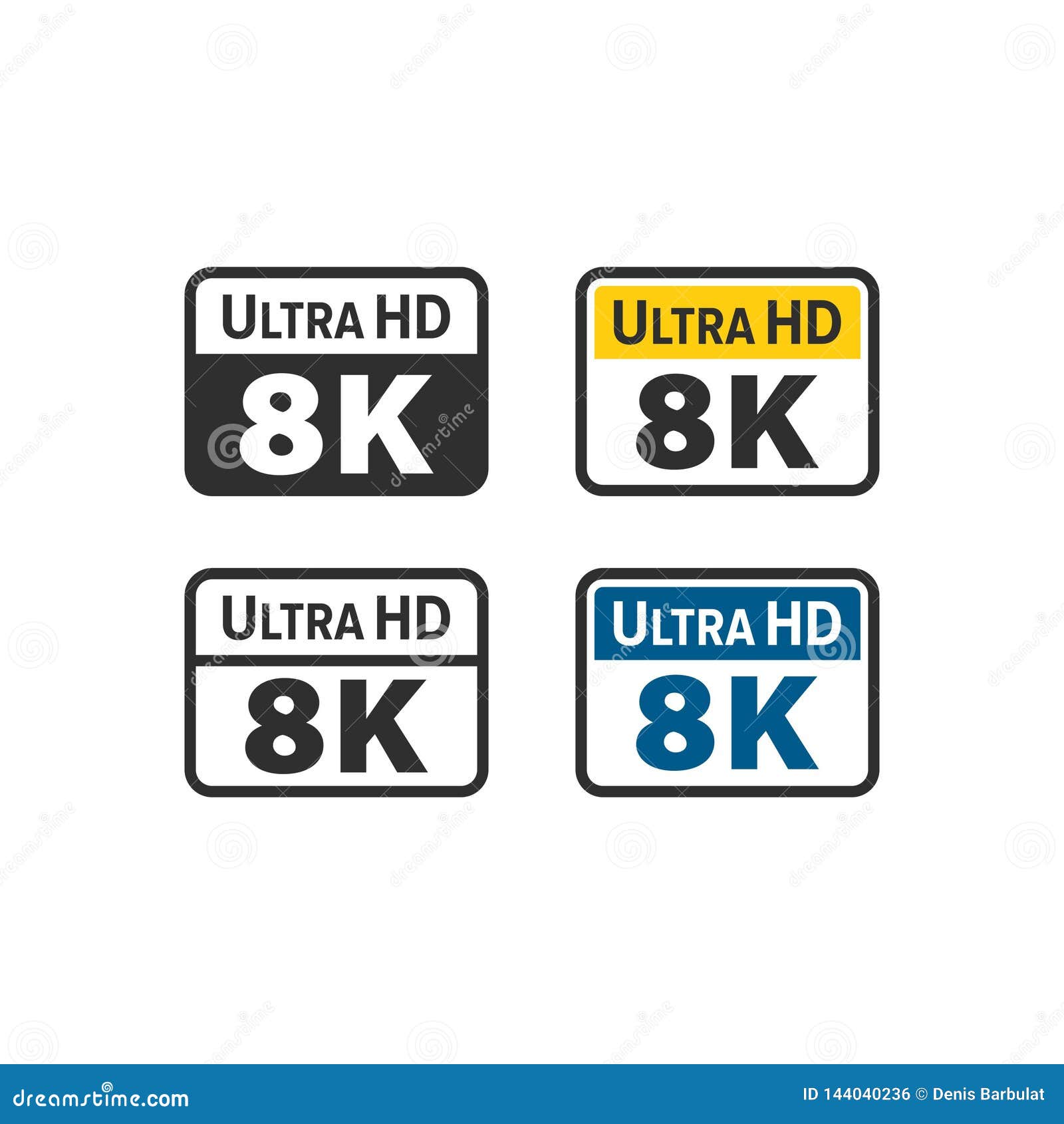 Ultra HD 8K icon stock vector. Illustration of quality - 144040236