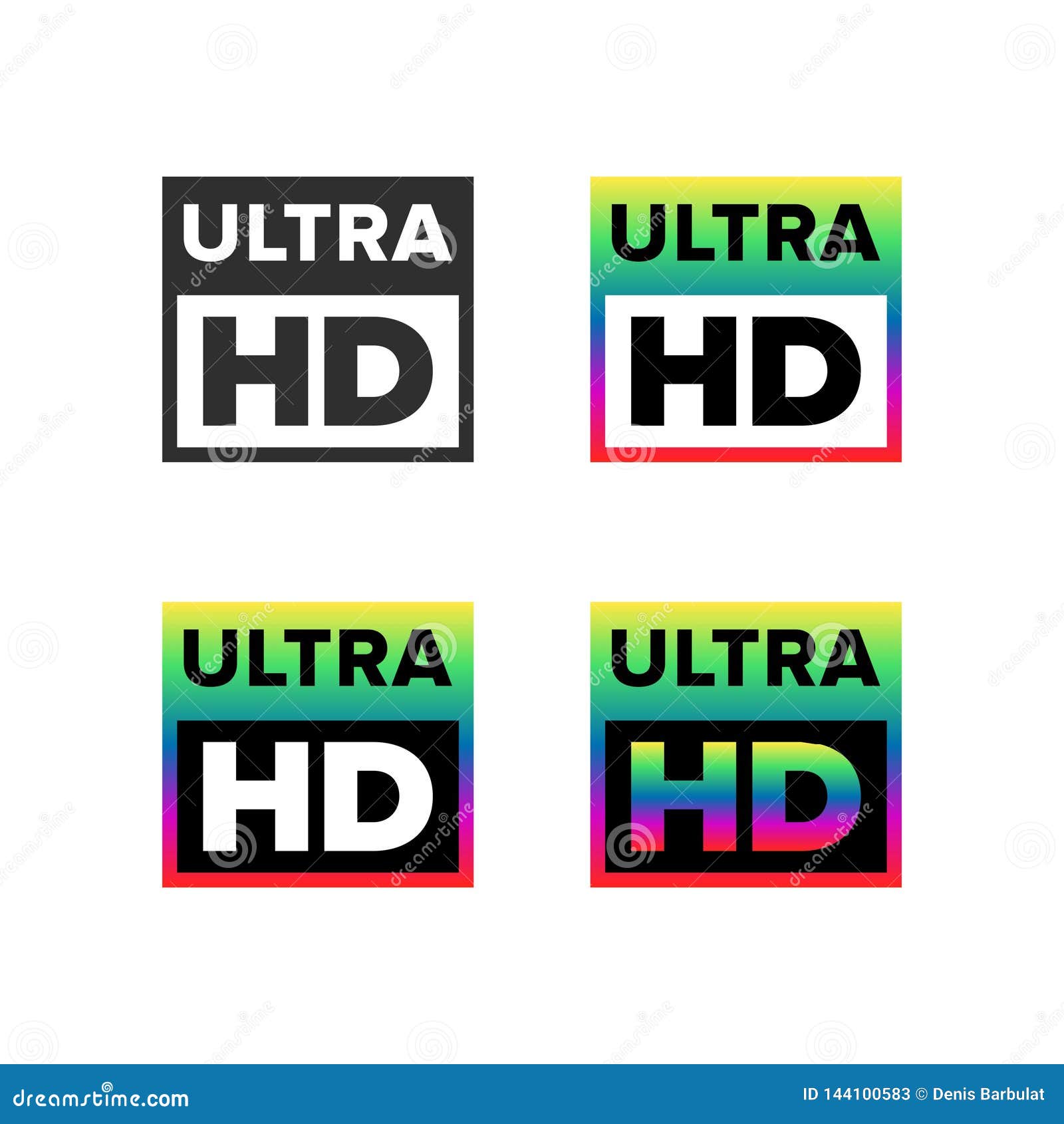 Ultra HD symbol stock vector. Illustration of technology - 144100583