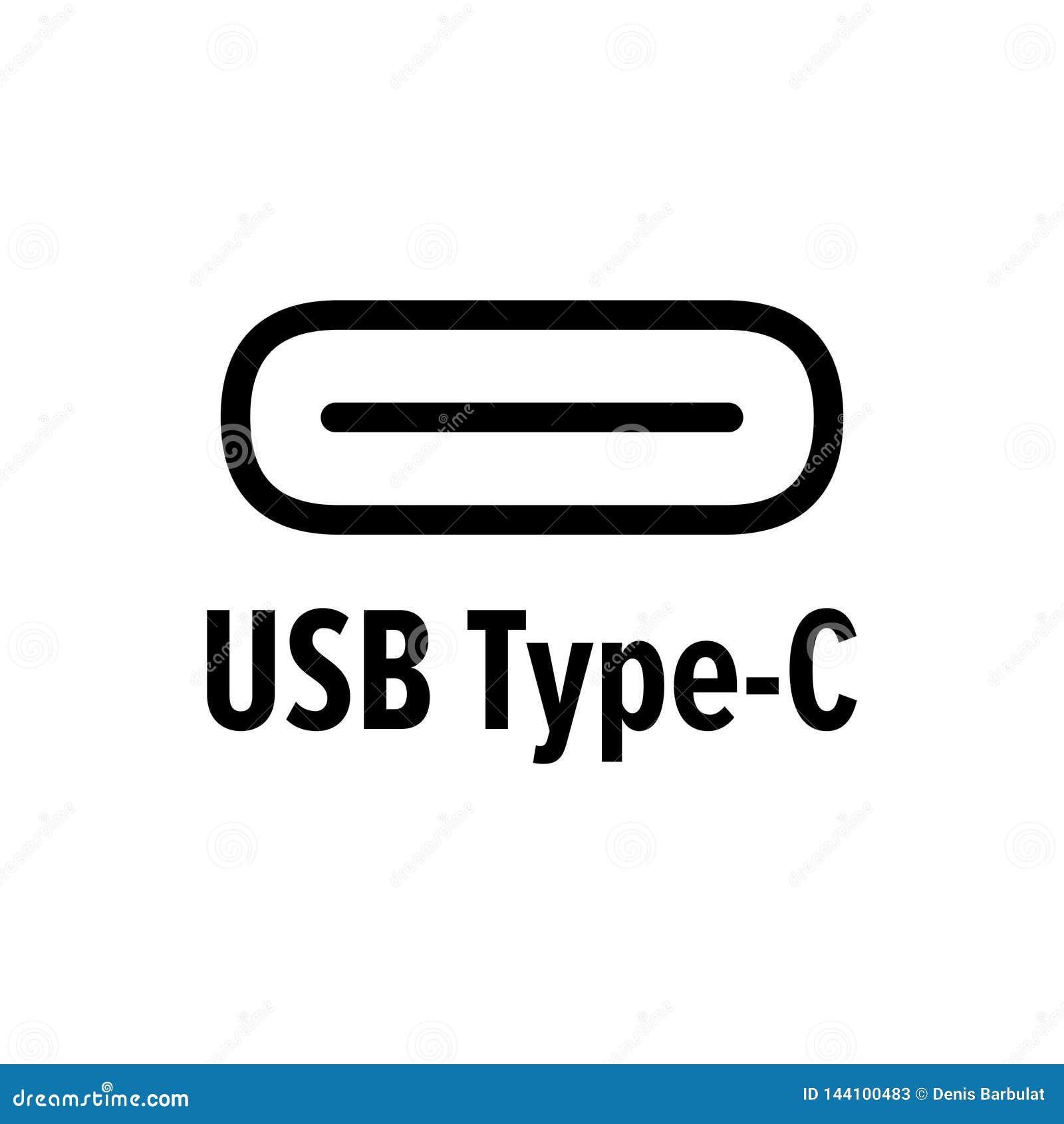USB Type C symbol stock vector. Illustration of label - 144100483