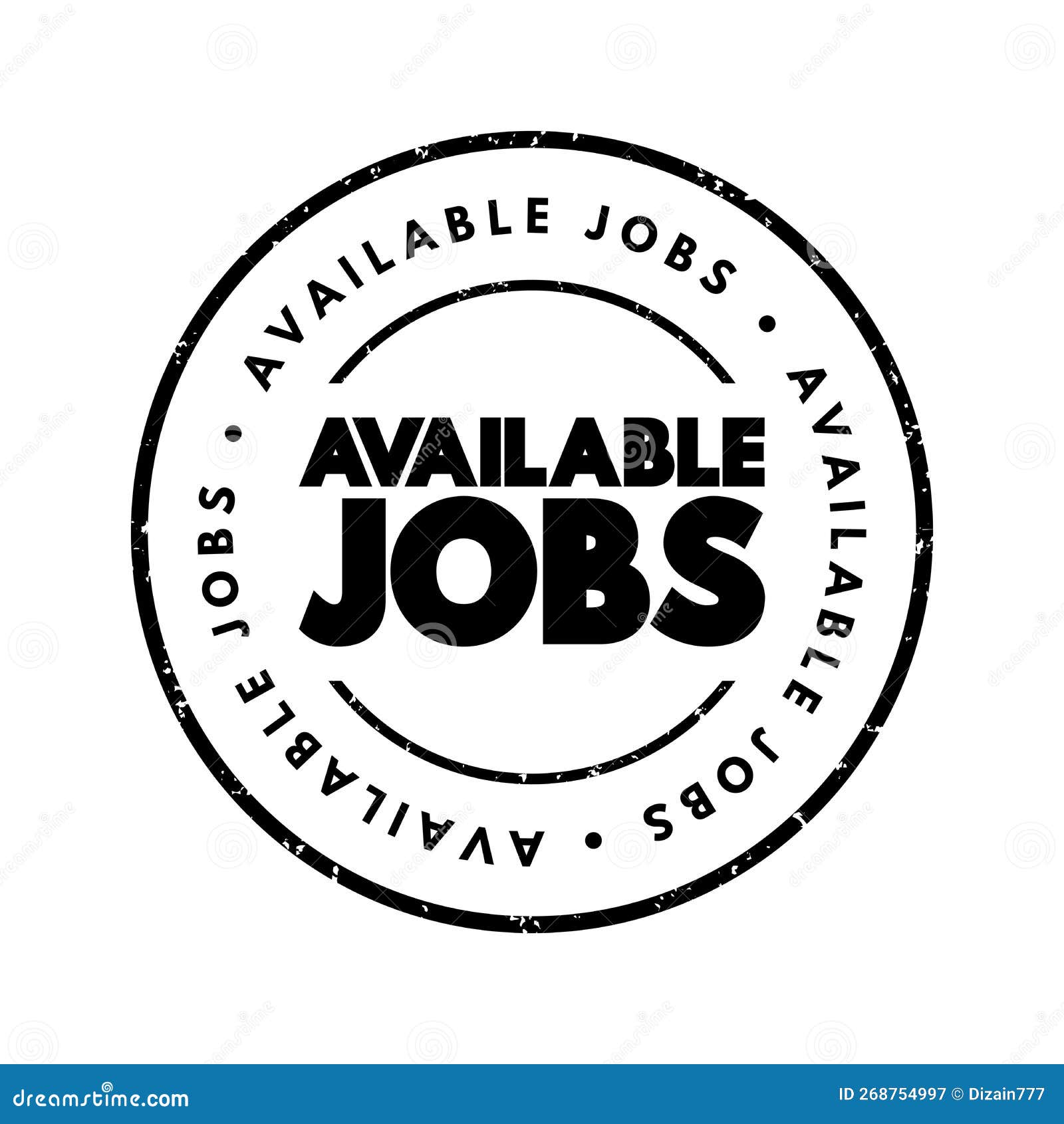 Available Jobs Text Stamp, Concept Background Stock Illustration ...