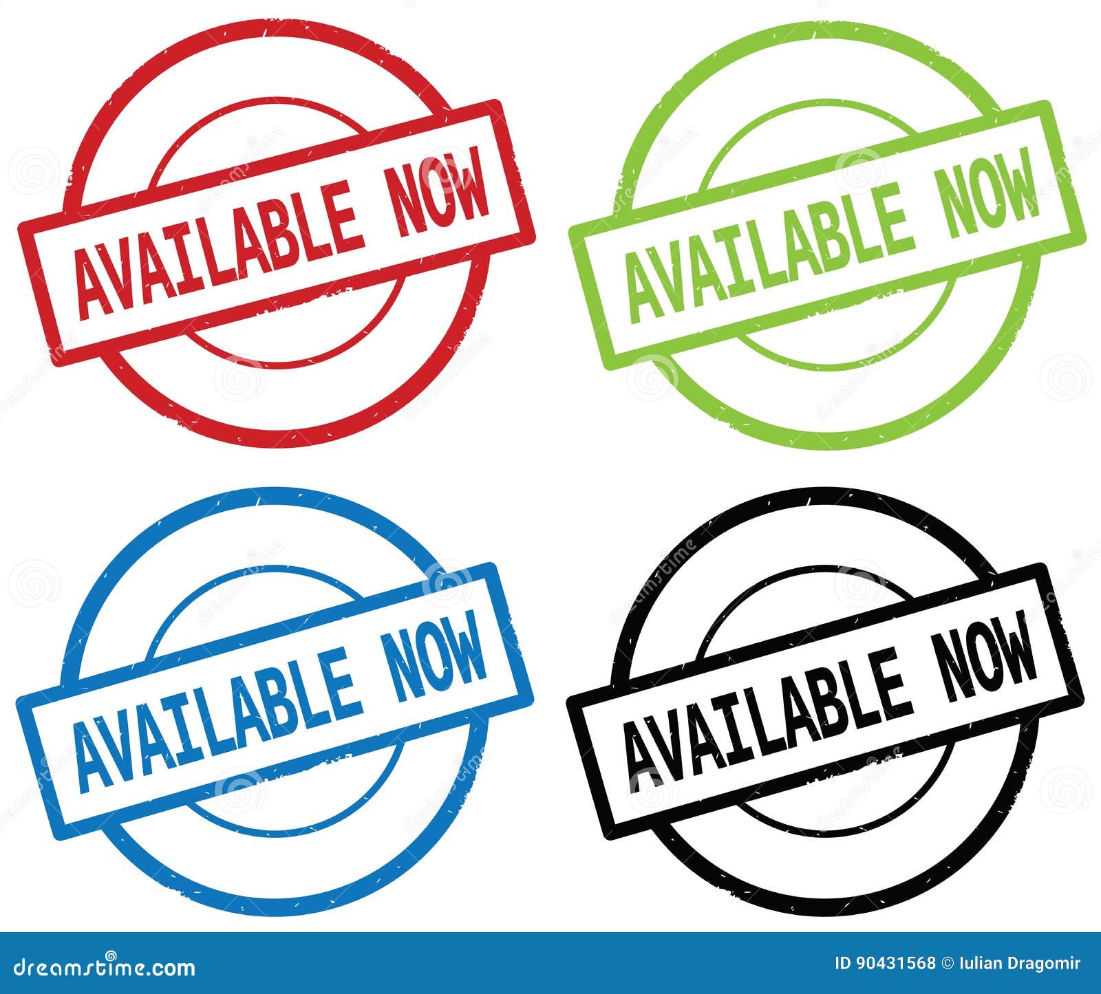 AVAILABLE NOW Text, on Round Simple Stamp Sign. Stock Illustration ...