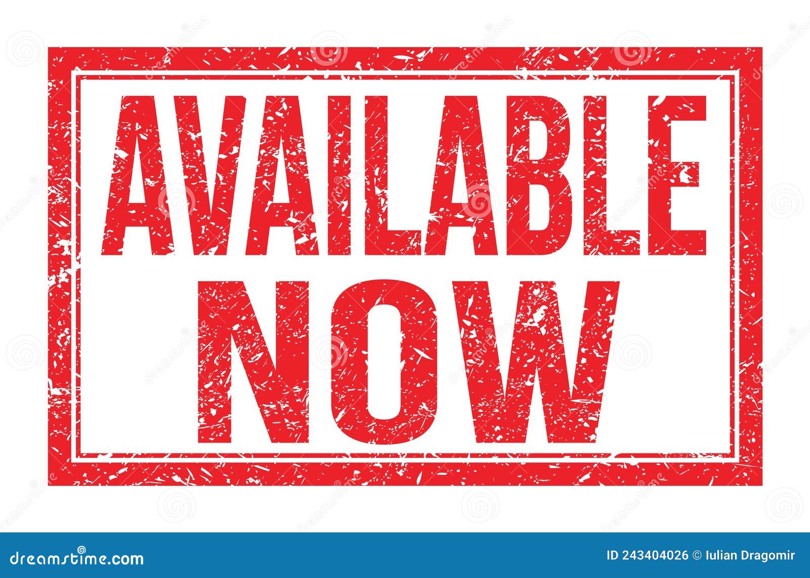AVAILABLE NOW, Words on Red Rectangle Stamp Sign Stock Illustration ...
