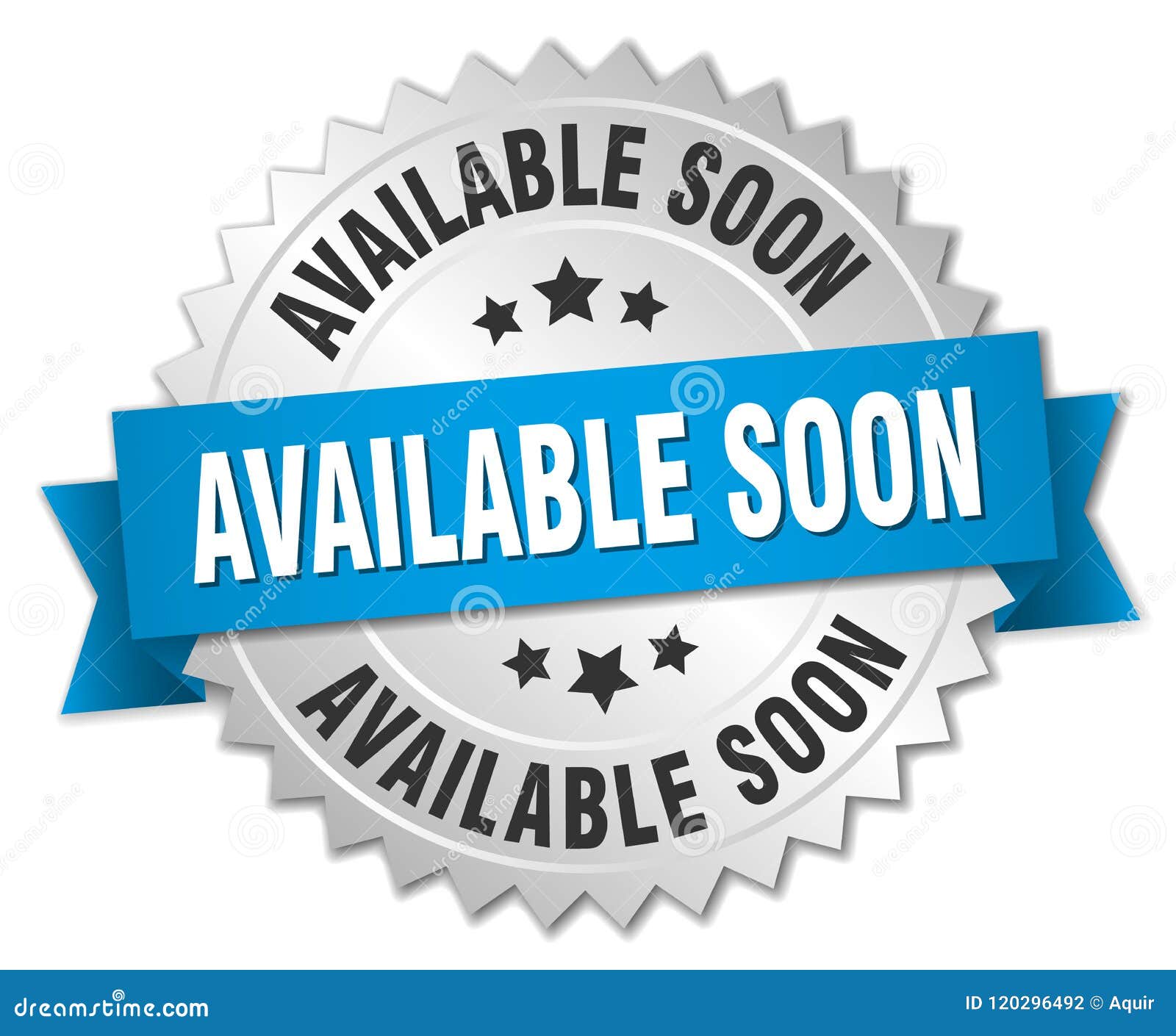 Available soon stock vector. Illustration of blue, shadow - 120296492