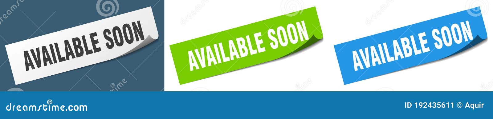 Available Soon Banner. Available Soon Speech Bubble Label Set. Stock ...