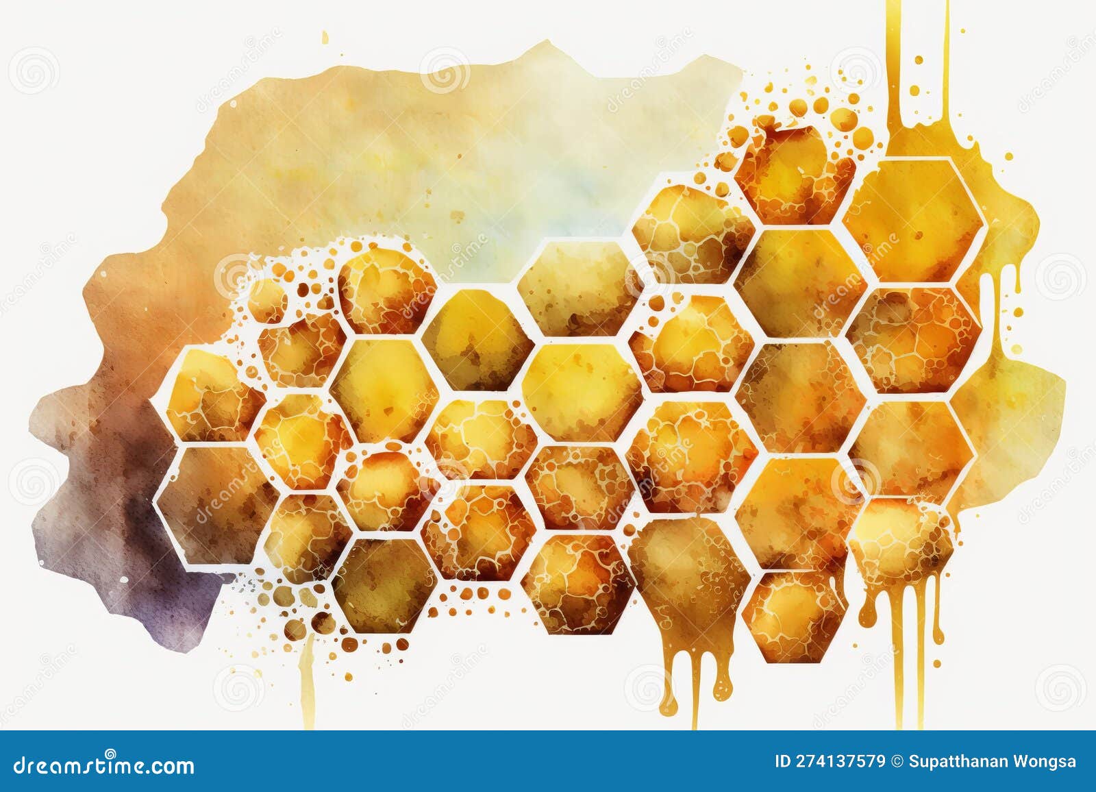 Available Watercolor Honeycomb Background Stock Illustration ...