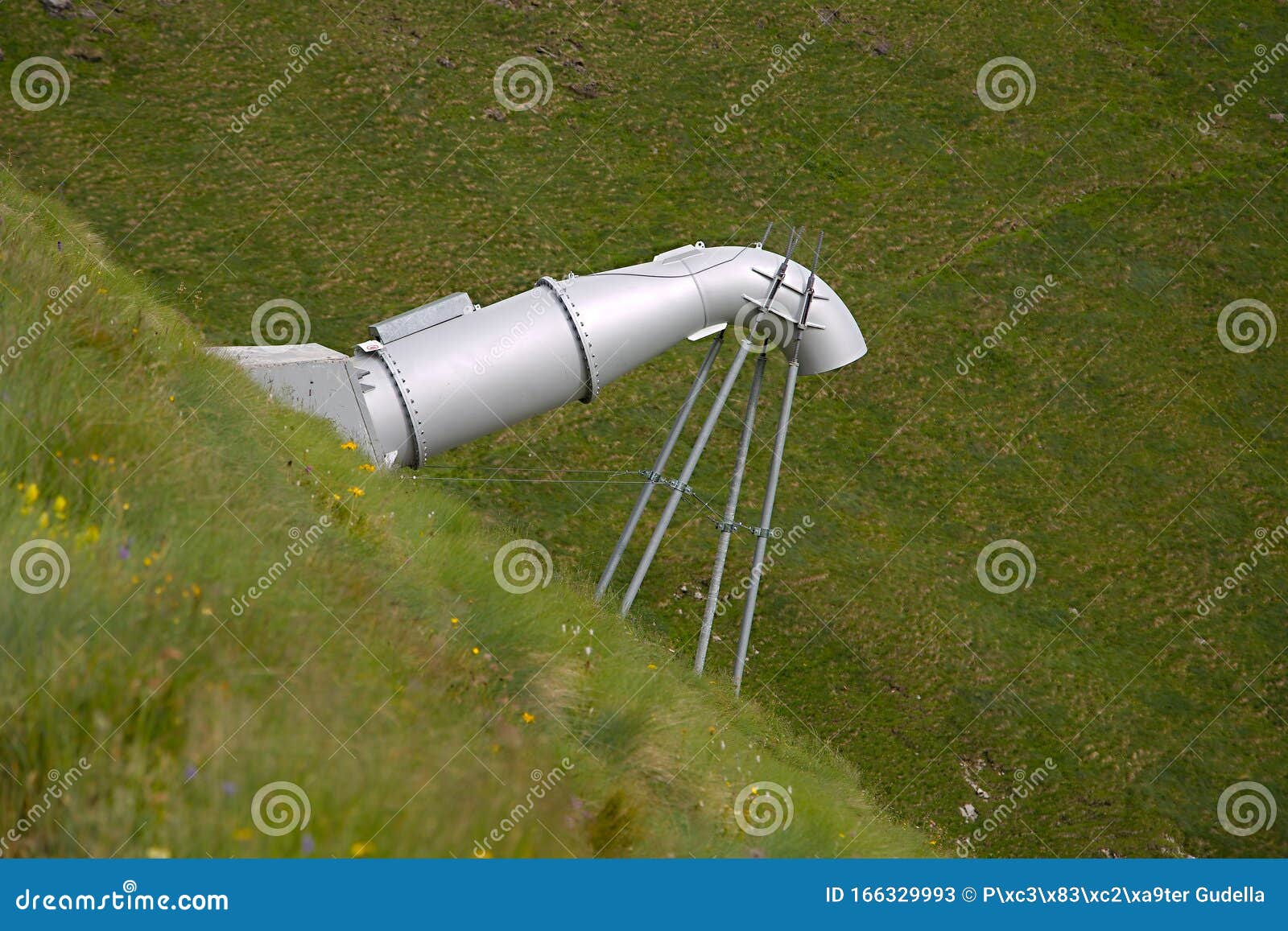 Avalanch Trigger Gas Pipe in the Mountains Stock Image - Image of ...