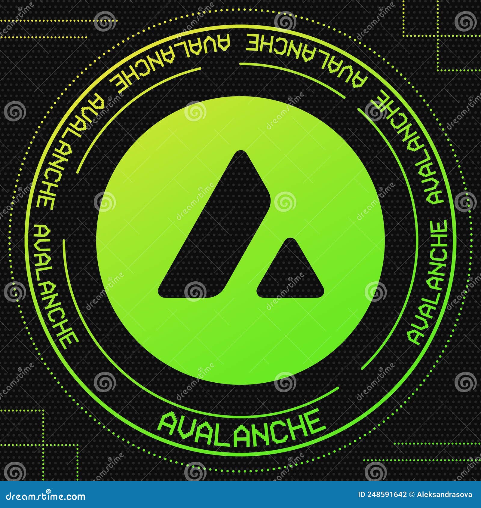 Avalanche AVAX Vector Symbol with Cryptocurrency Themed Background ...