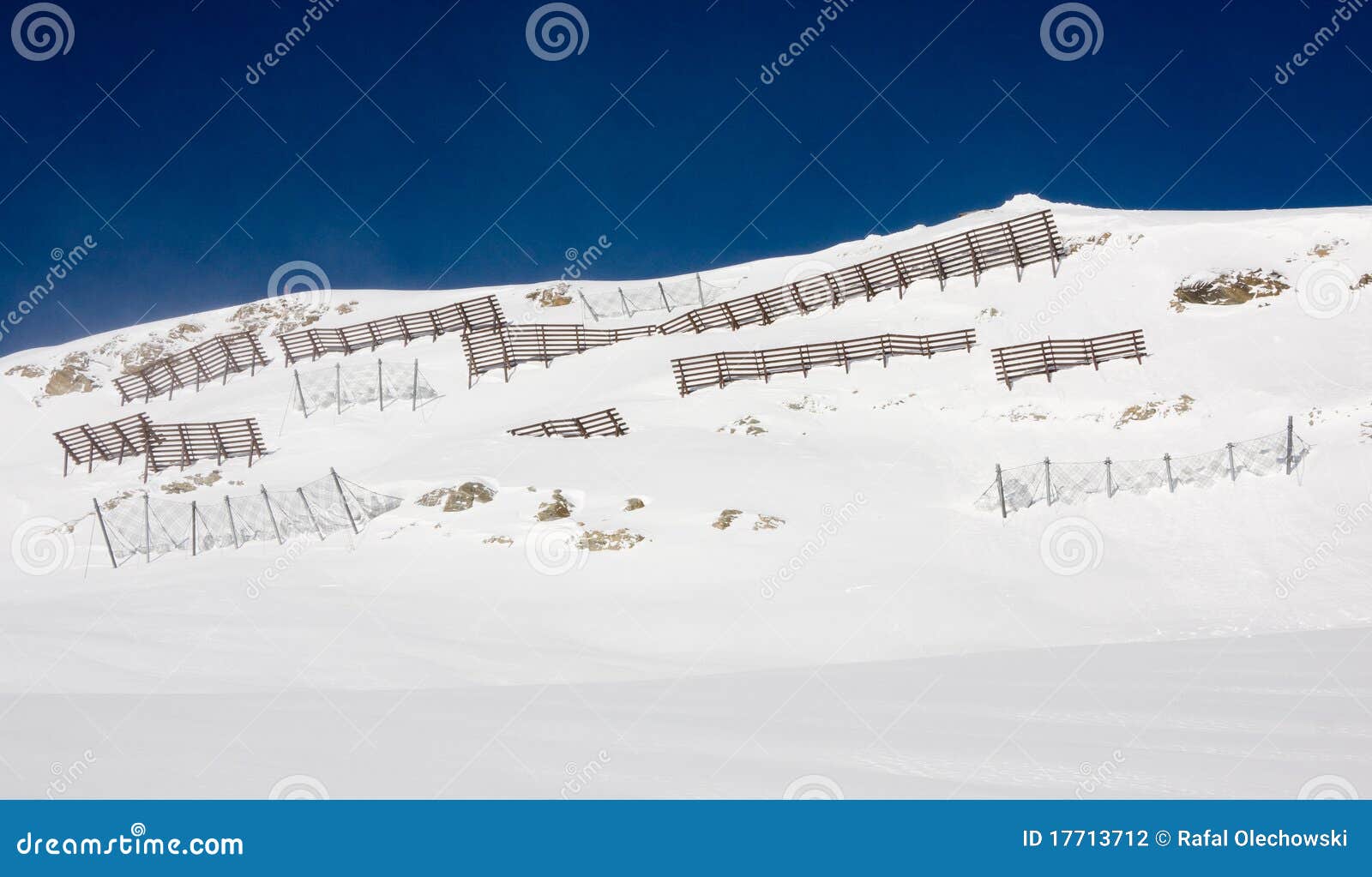 Avalanche Barriers in Alps Mountains Stock Photo - Image of season ...